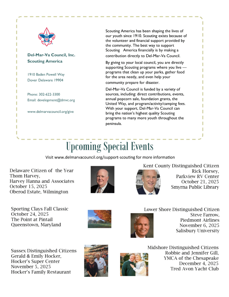 Del-Mar-Va Donor Newsletter – Fall 2025 - Del-Mar-Va Council